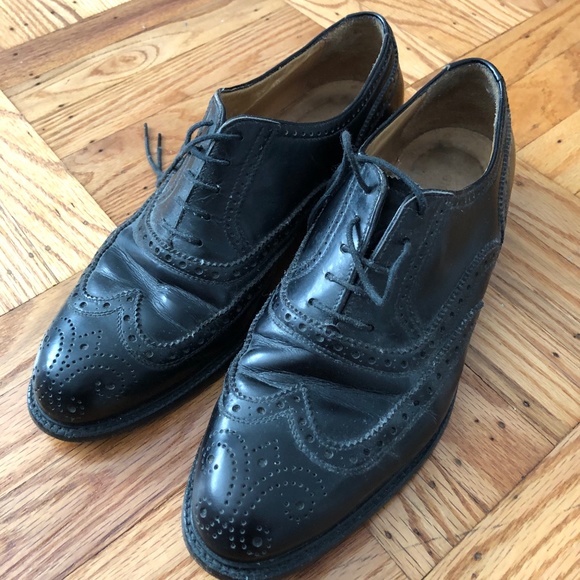 Giorgio Armani | Shoes | Giorgio Armani Black Leather Italian Wingtips ...